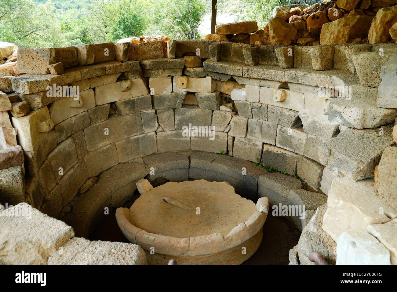 The Nuragic complex of Sa sedda and Sos Carros with its famous sacred ...