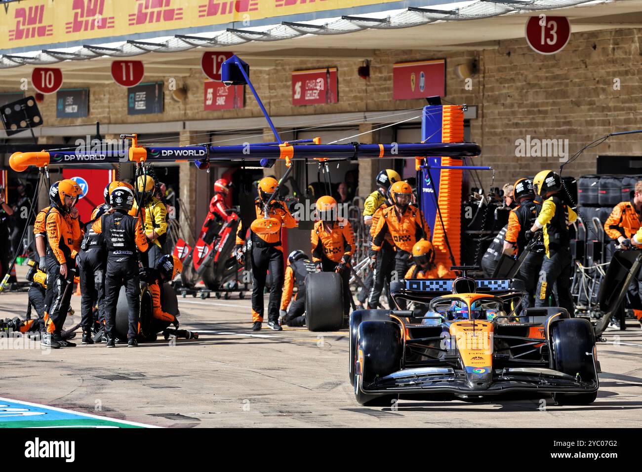 Austin, USA. 20th Oct, 2024. Oscar Piastri (AUS) McLaren MCL38 makes a ...