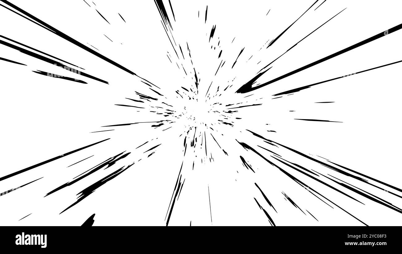 Speed burst background. Manga comic effect. Black speed lines on white ...