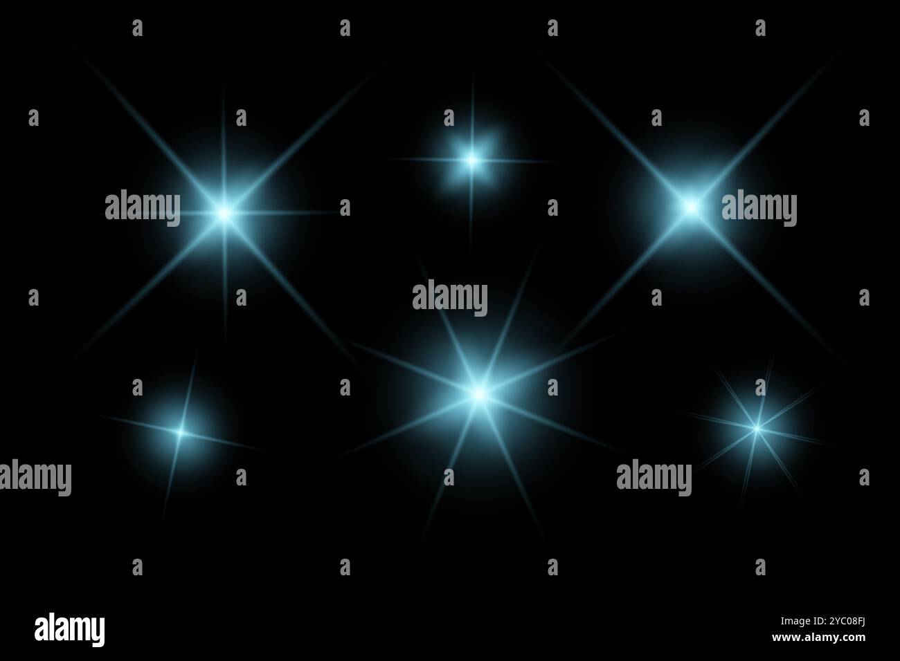 blue sparkle lights, flashing lights, light effects, sunlight lens flare, glowing ray beams ...