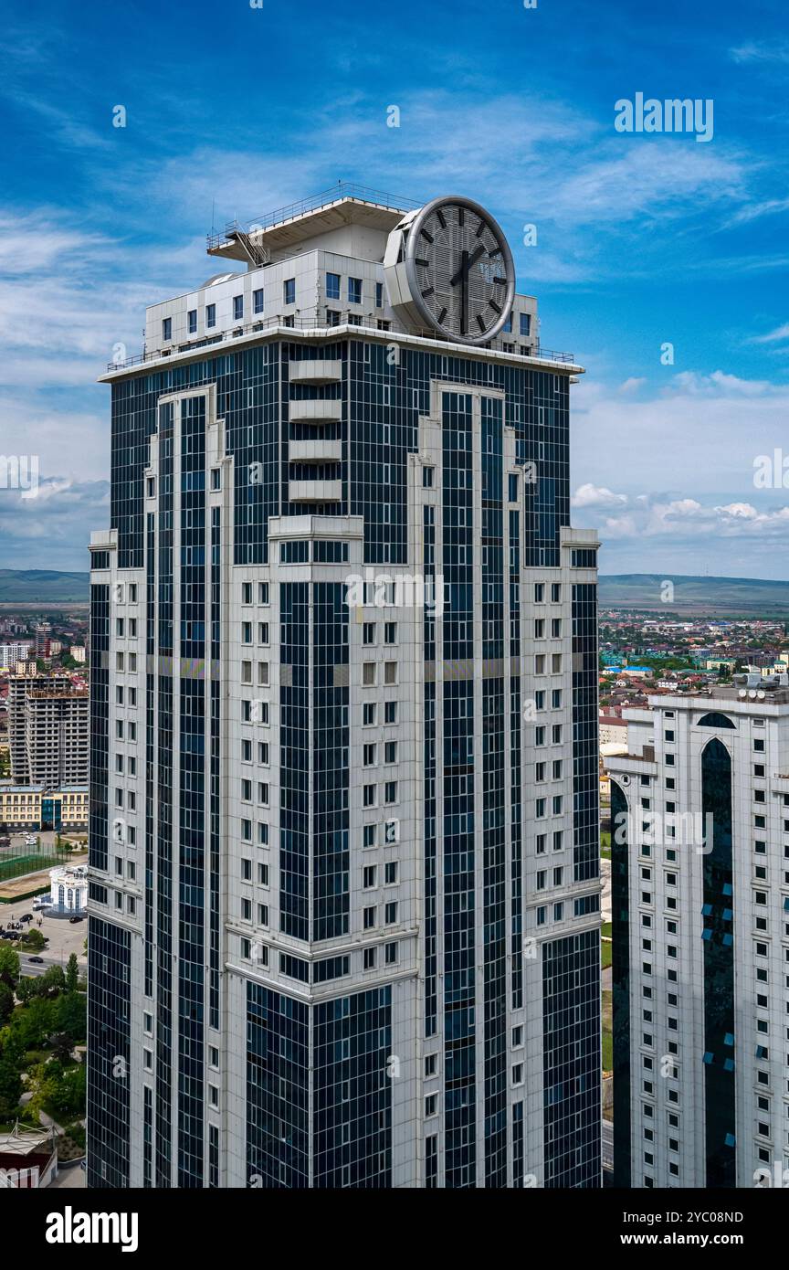 Grozny, Chechen Republic, Russia: 12.05.2024. High-rise building with a ...