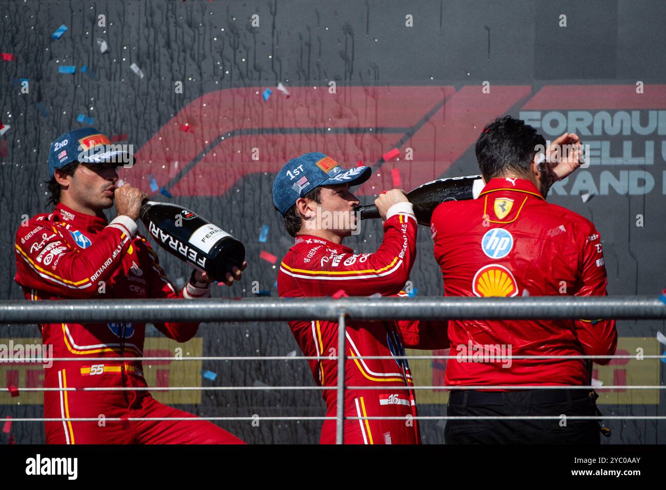 Charles Leclerc (Scuderia Ferrari HP, Monaco, #16), Carlos Sainz (Scuderia Ferrari HP, Spanien ...