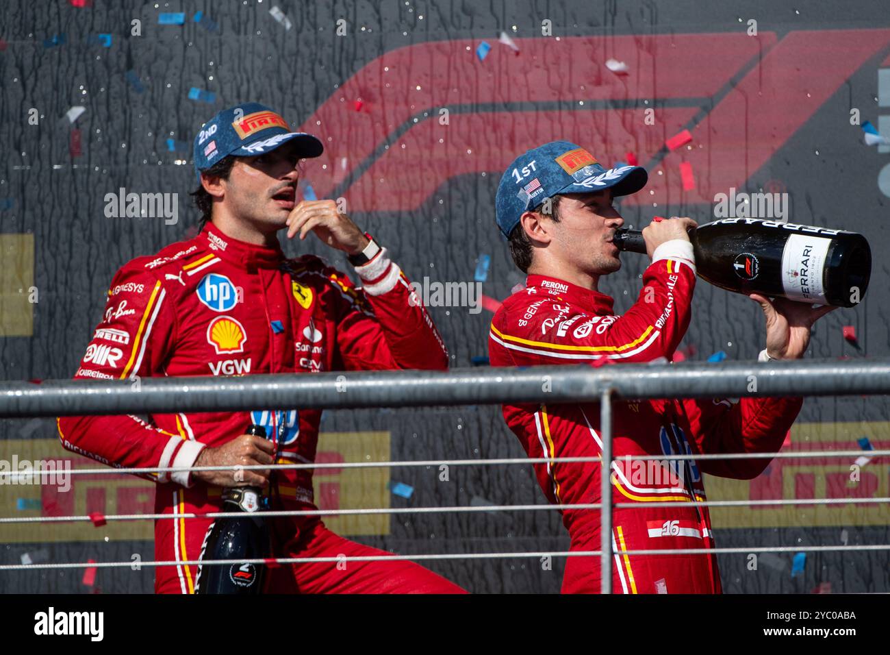 Charles Leclerc (Scuderia Ferrari HP, Monaco, #16), Carlos Sainz (Scuderia Ferrari HP, Spanien ...