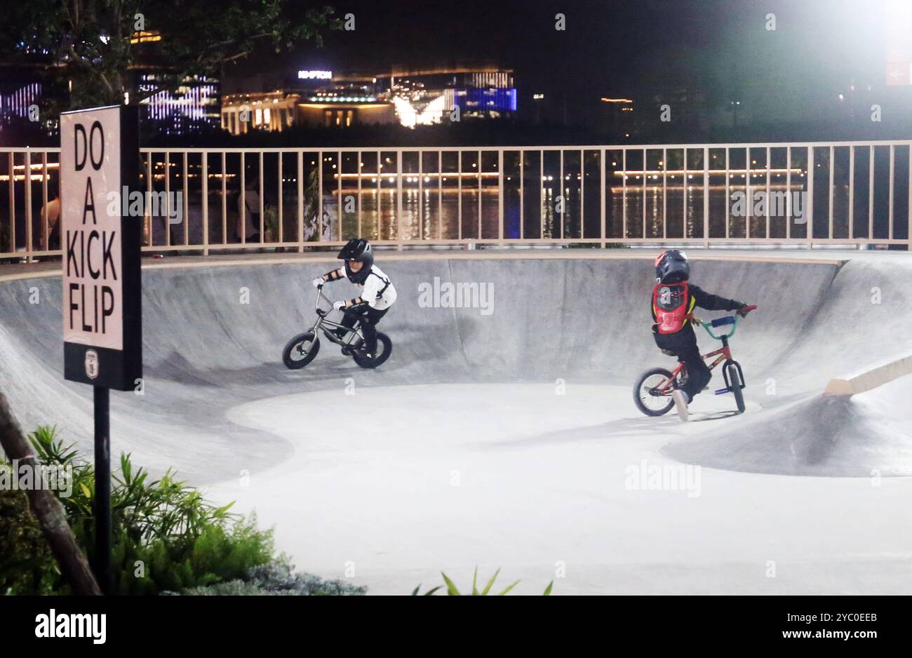 SHANGHAI, CHINA - OCTOBER 18, 2024 - Chinese BMX masters train at the ...