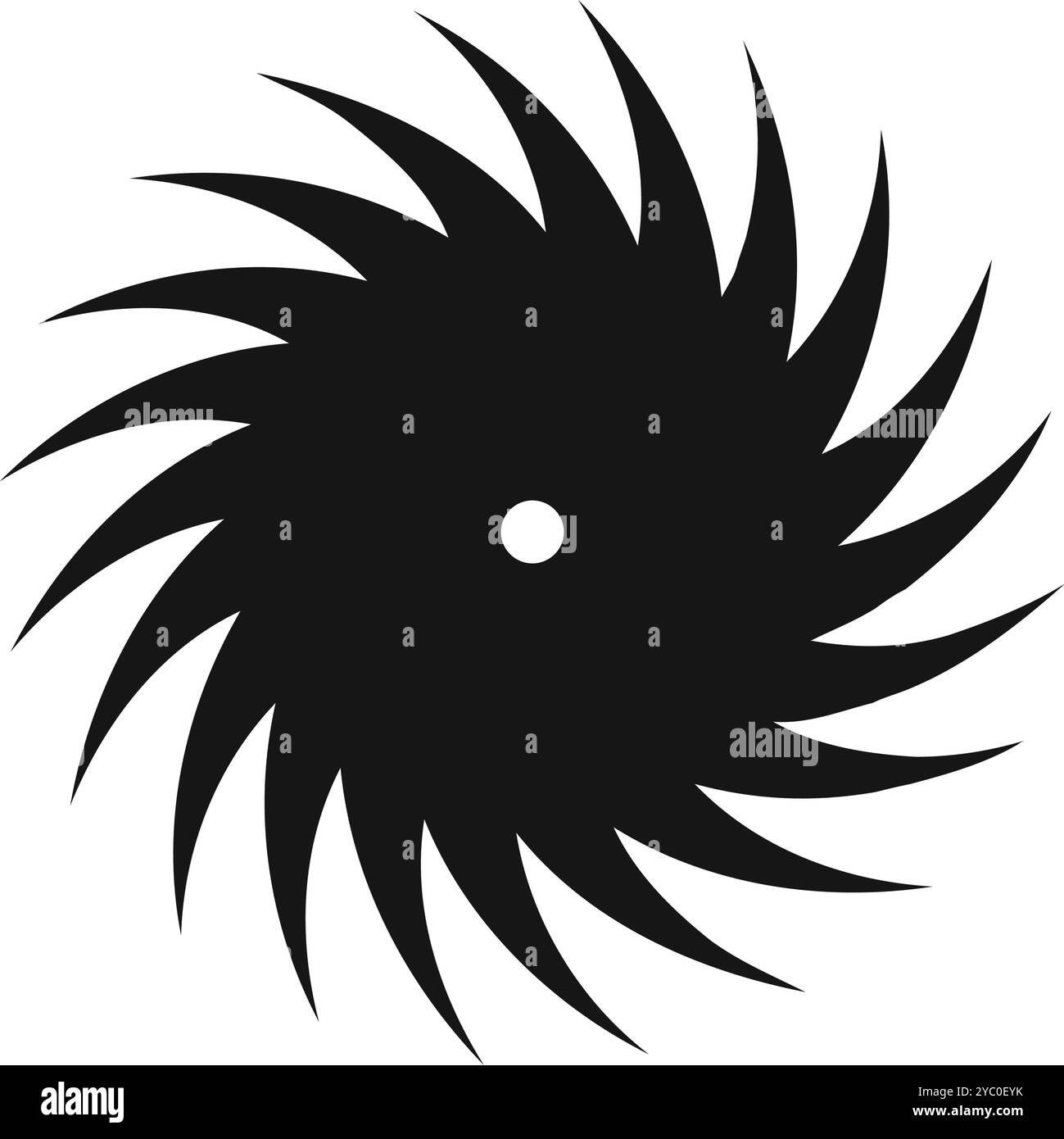 Fan, propeller, pinwheel toy or circular saw sign. Round swirl, spin ...