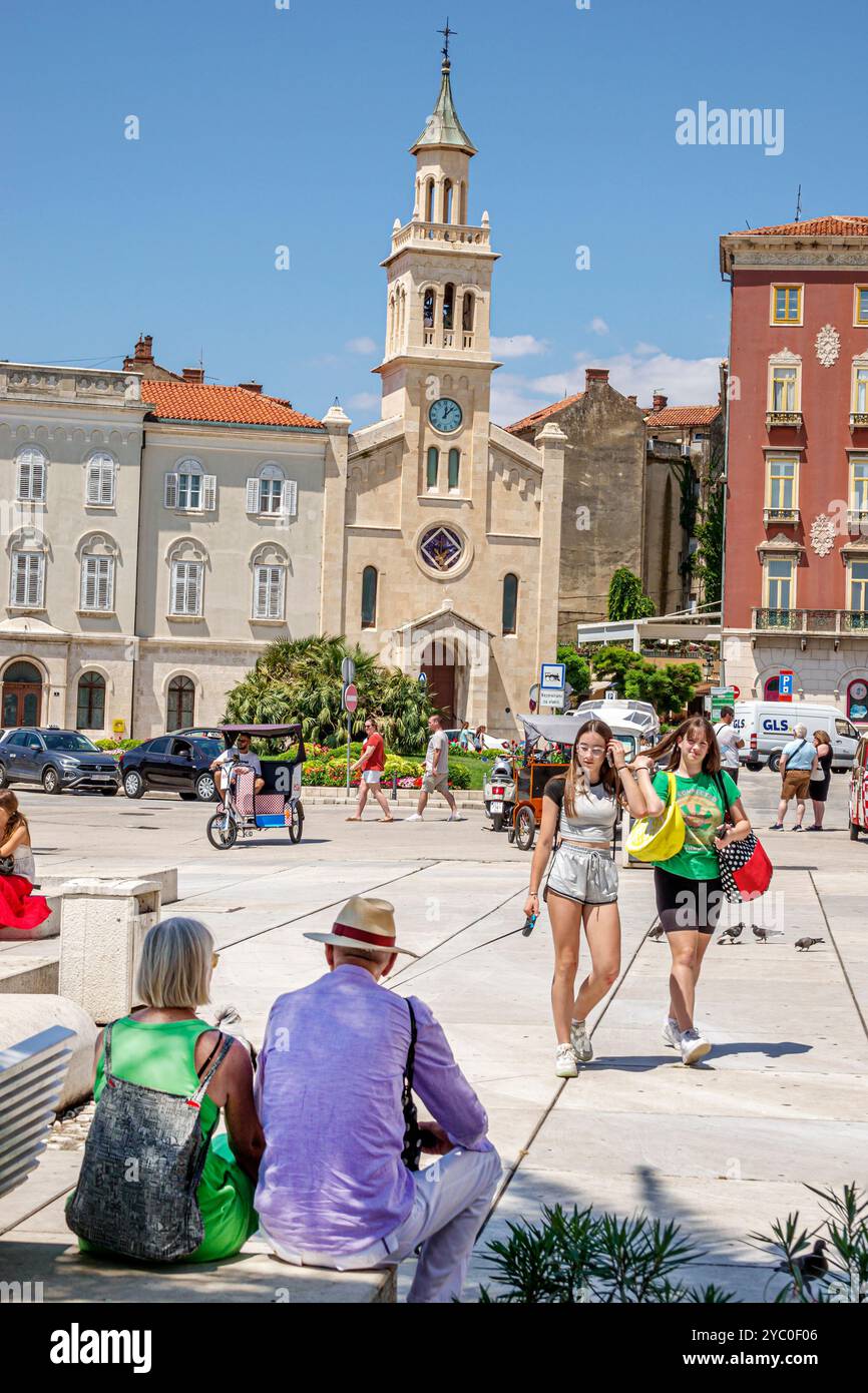 Split Croatia,Old Town,Splitska Riva waterfront promenade boardwalk ...