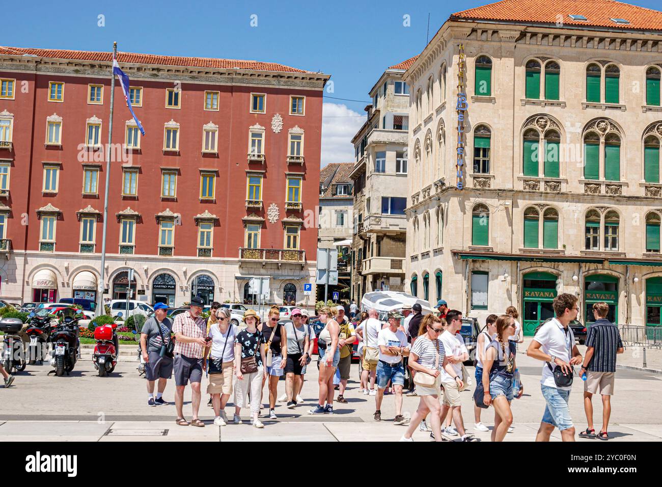 Split Croatia,Old Town,Splitska Riva waterfront promenade boardwalk ...