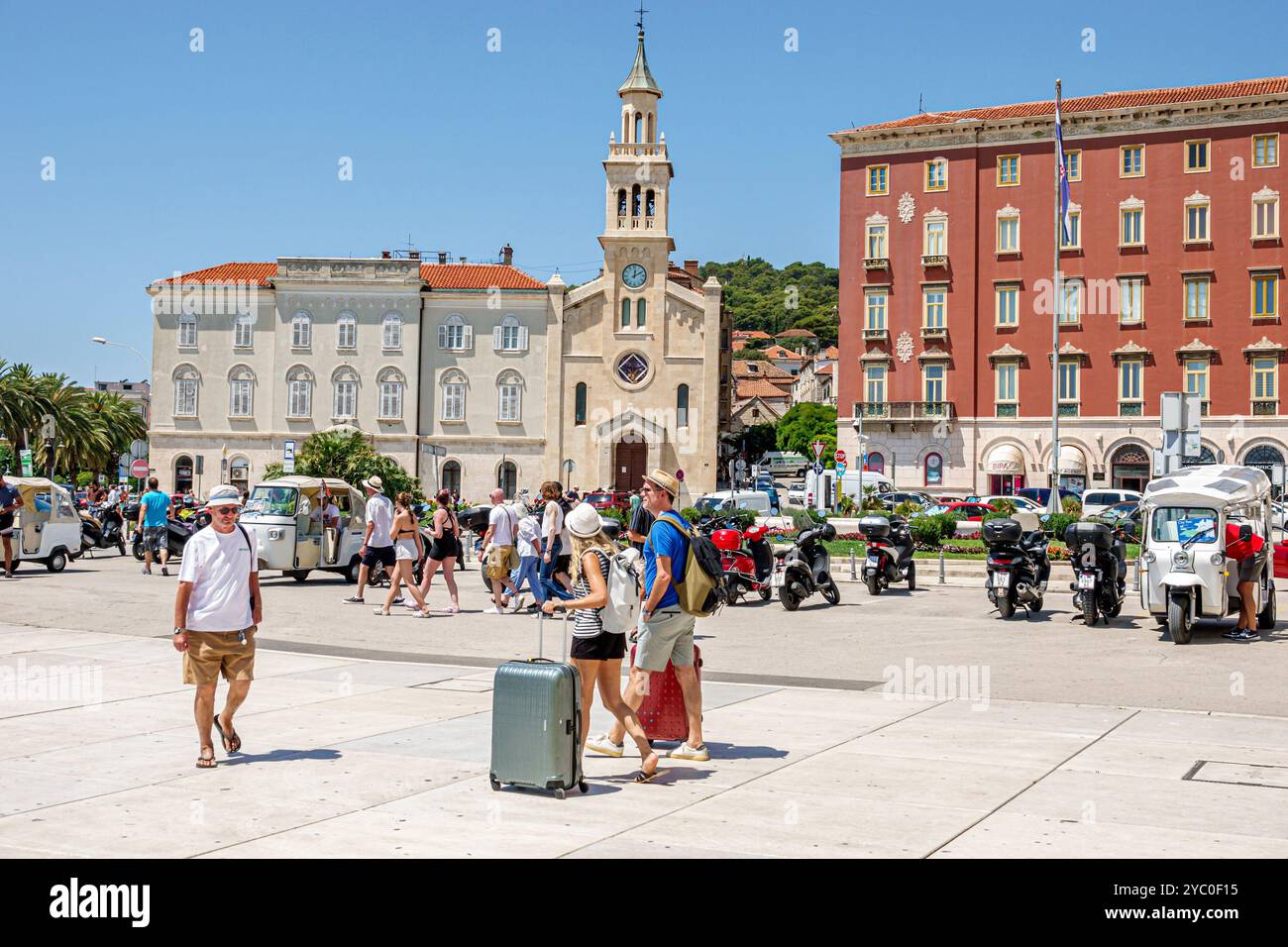 Split Croatia,Old Town,Splitska Riva waterfront promenade boardwalk ...