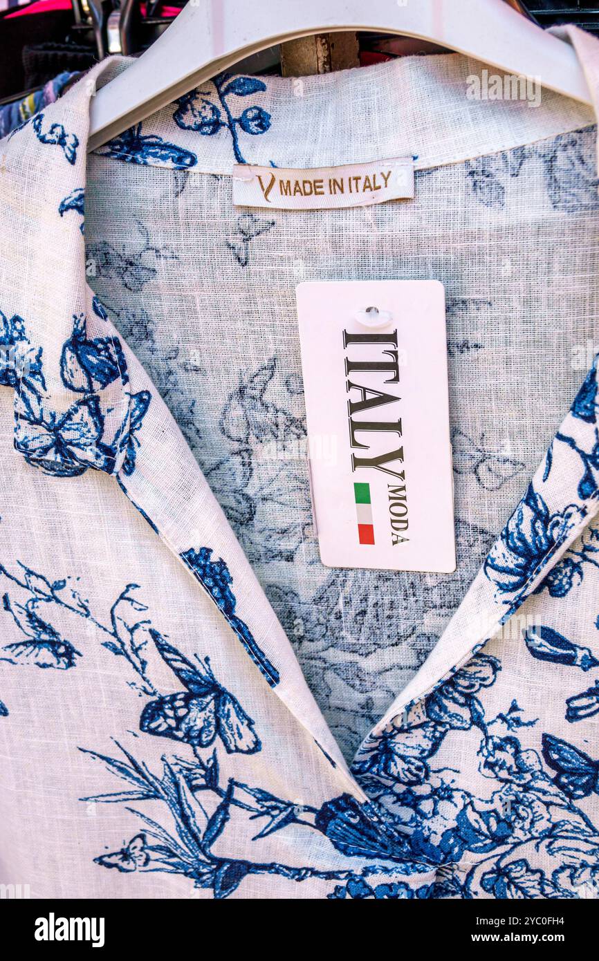 Linen shirt made in italy label tag hi-res stock photography and images ...