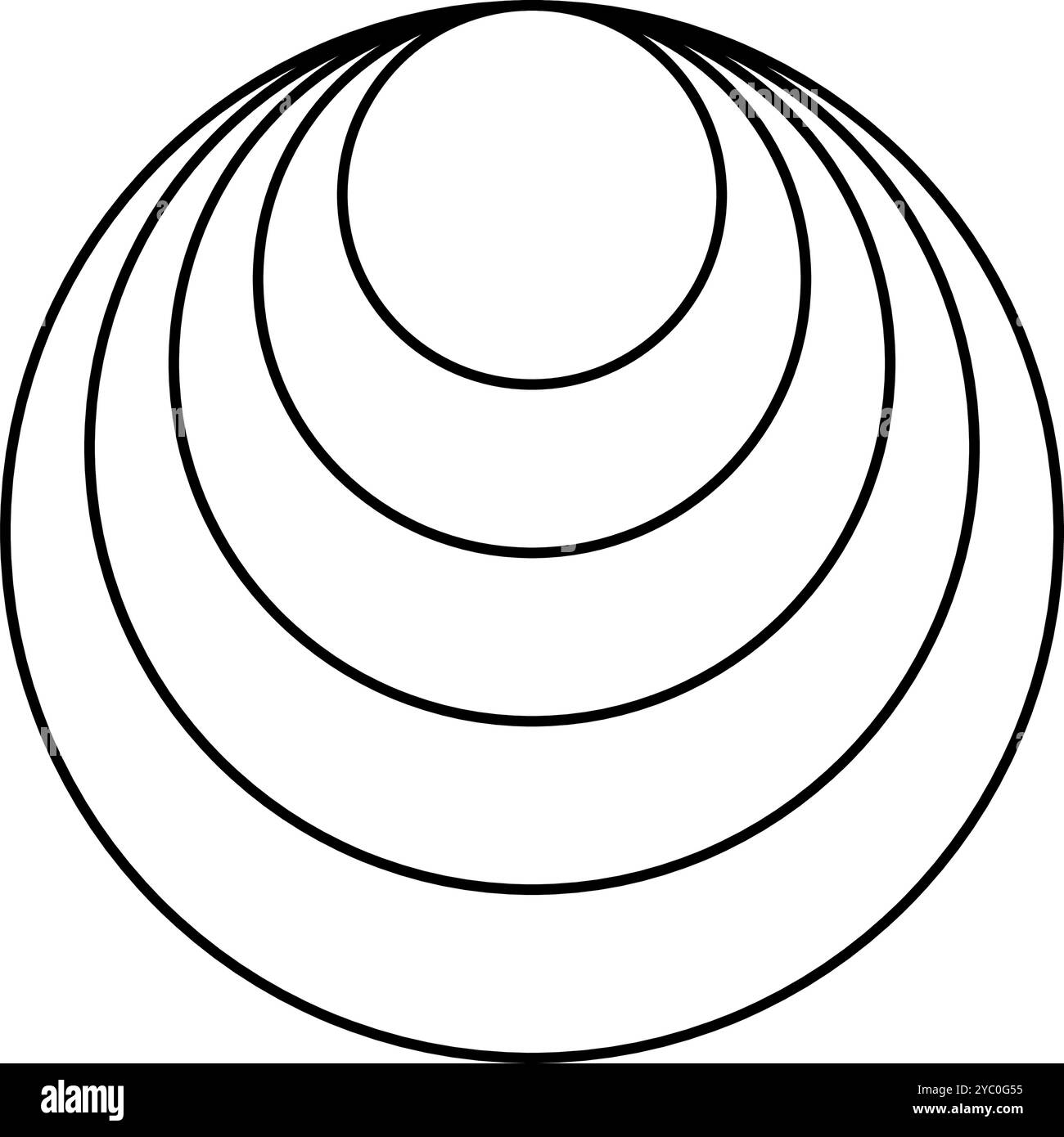 Hawaiian earring icon. Internally tangent circles. Sonic boom or sound ...