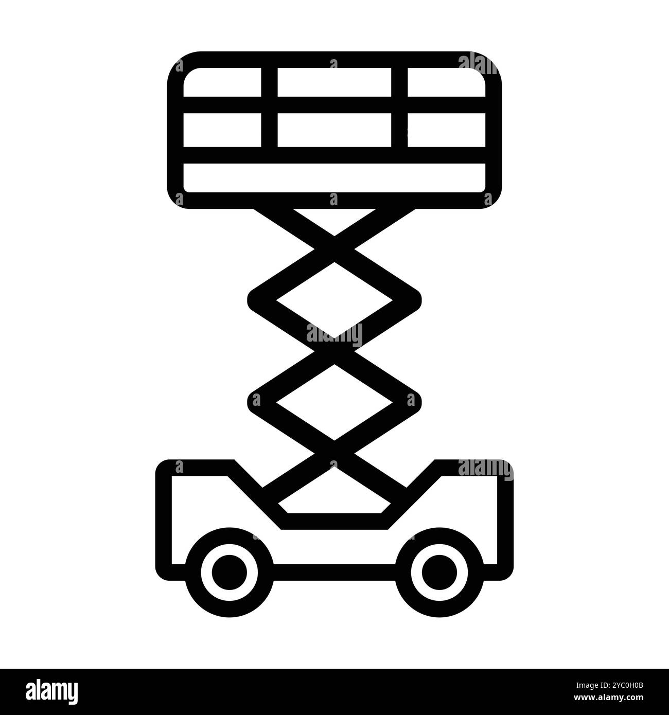 A simple outline of a scissor lift, commonly used in construction and ...