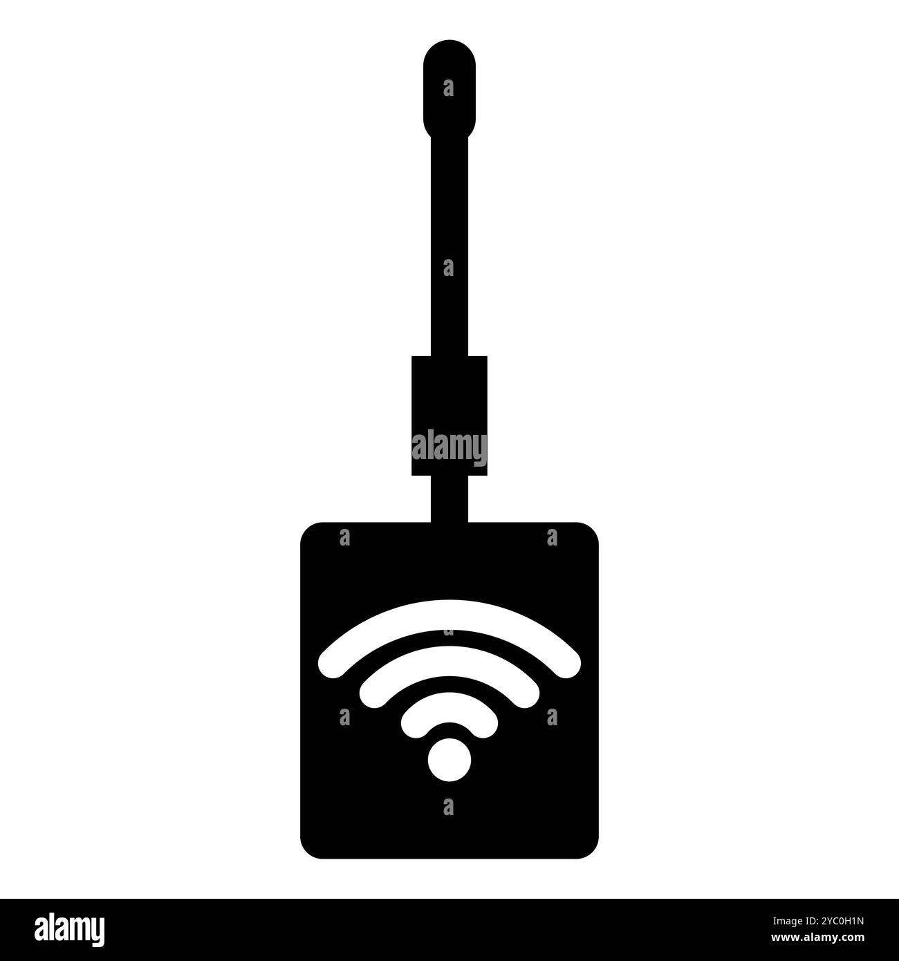 This icon features a wireless signal receiver with an antenna ...