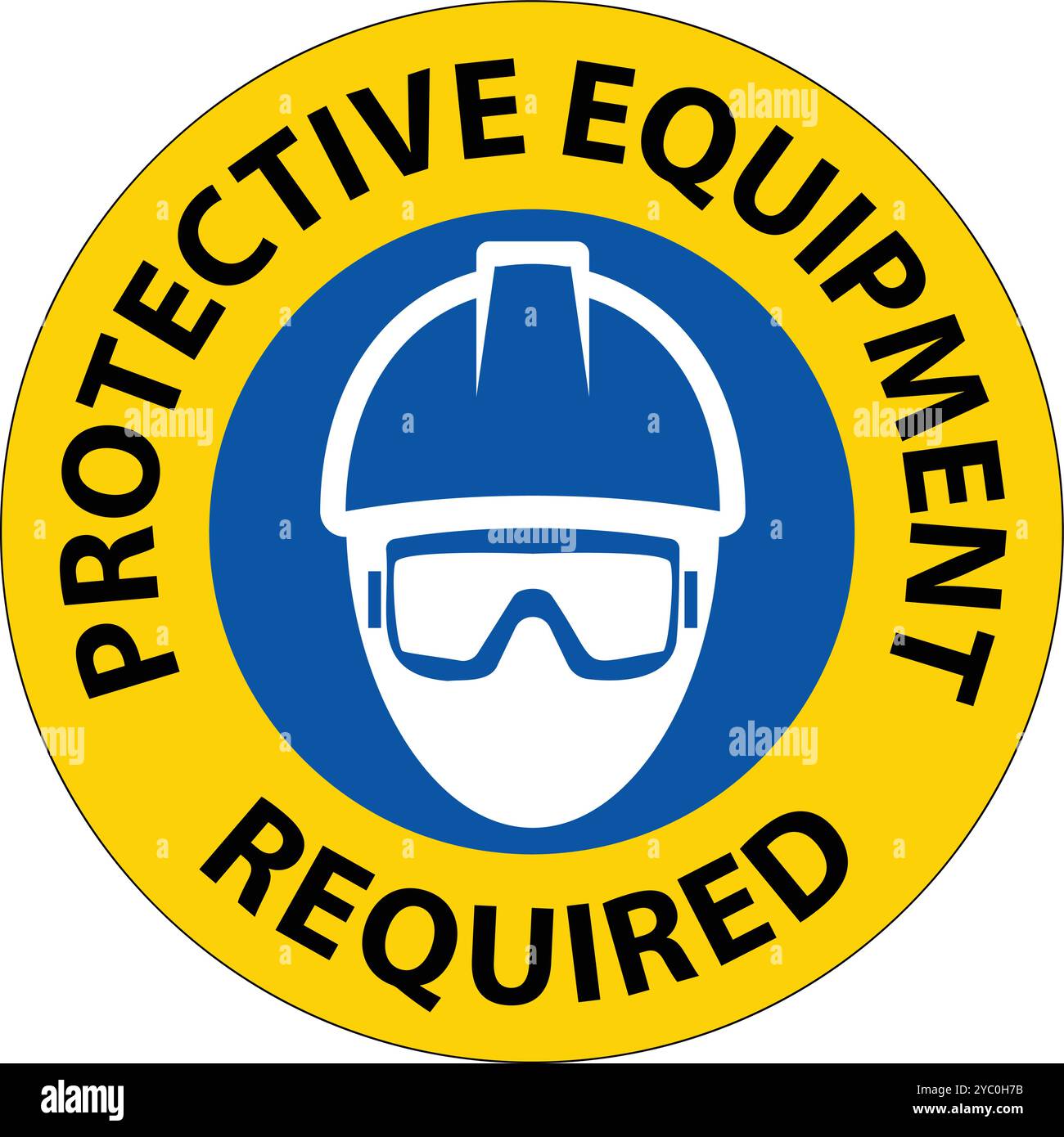 This image depicts a safety sign indicating that protective equipment ...