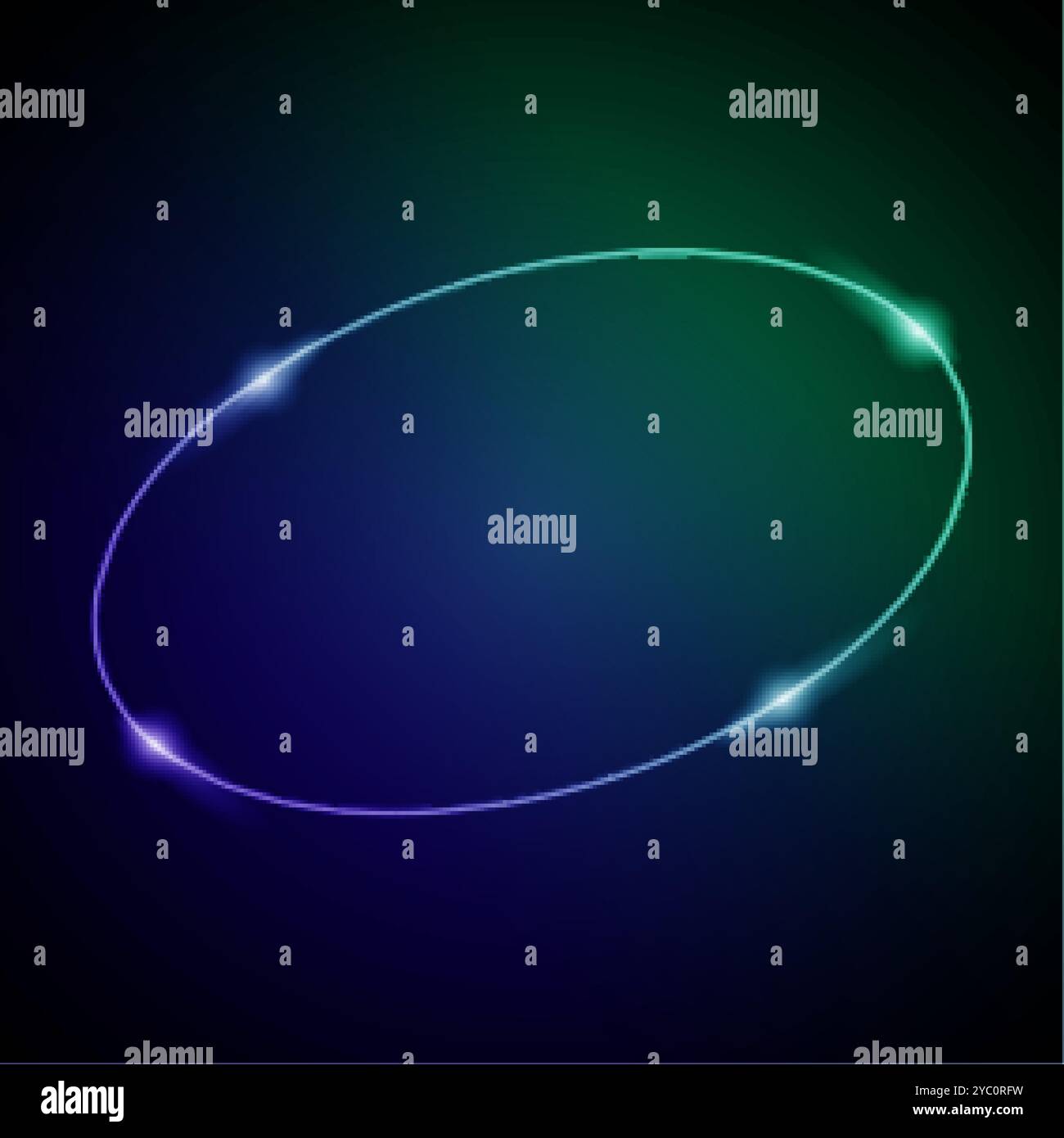Futuristic glowing blue neon oval Stock Vector Images - Alamy