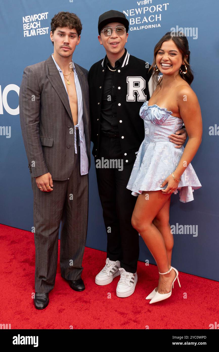 Newport Beach, USA. 20th Oct, 2024. Noah Beck, Justin Wu and Siena ...