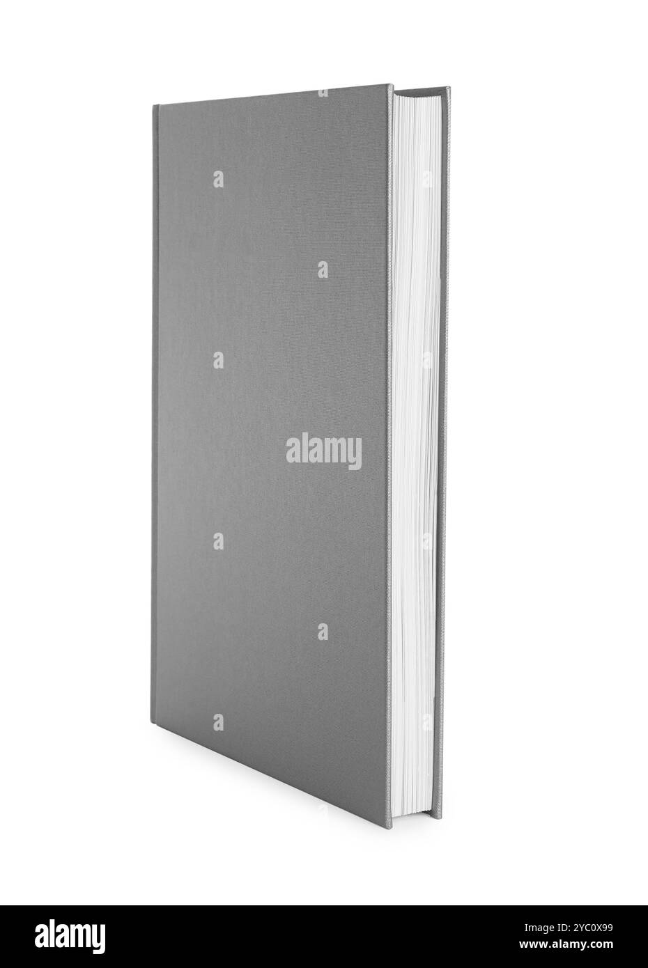 Closed book with grey hard cover isolated on white Stock Photo - Alamy