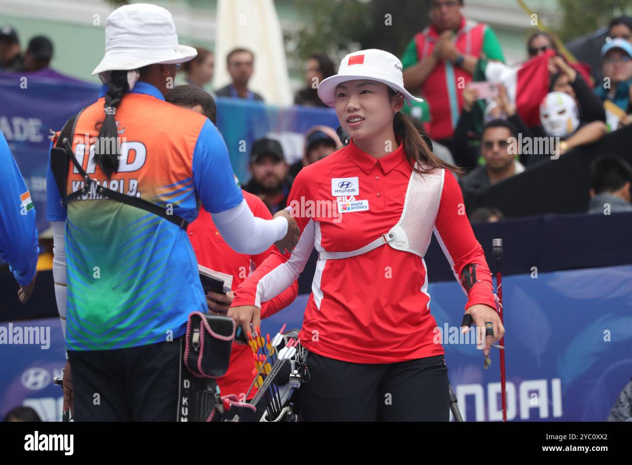 October 20, 2024, Tlaxcala, Ciudad de Mexico, Mexico: Yang Xiaolei of China and Deepika Kumari ...