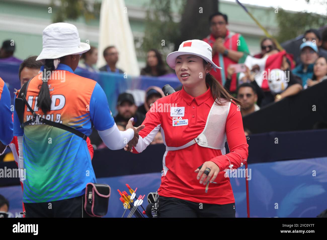 October 20, 2024, Tlaxcala, Ciudad de Mexico, Mexico: Yang Xiaolei of China and Deepika Kumari ...