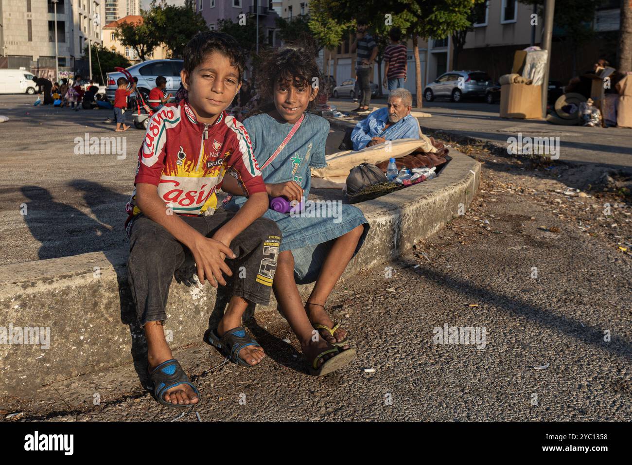 Beirut, Lebanon. 17th Oct, 2024. Displaced children from Dahieh ...