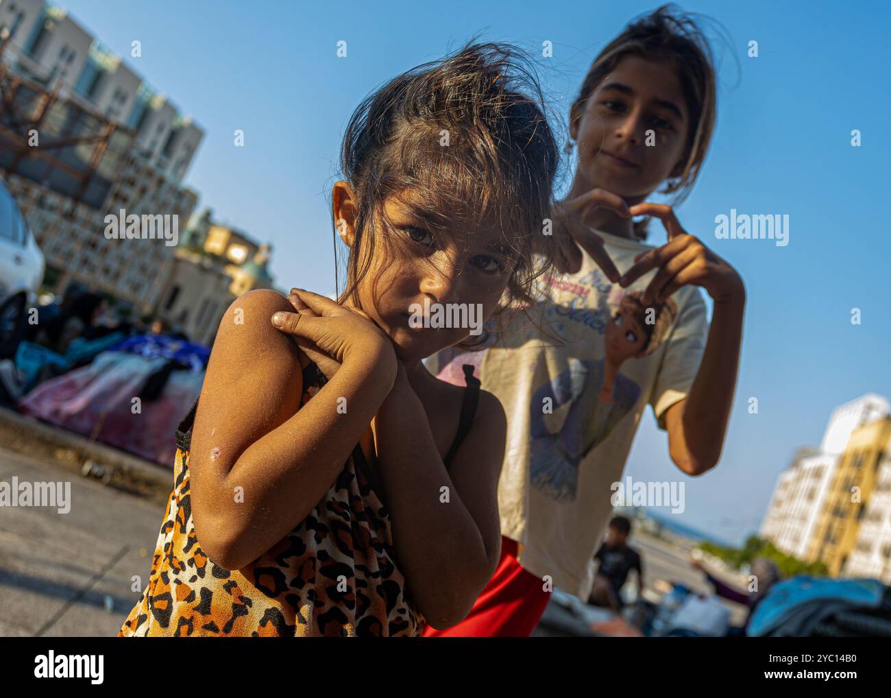 Beirut, Lebanon. 17th Oct, 2024. Displaced children from Dahieh ...