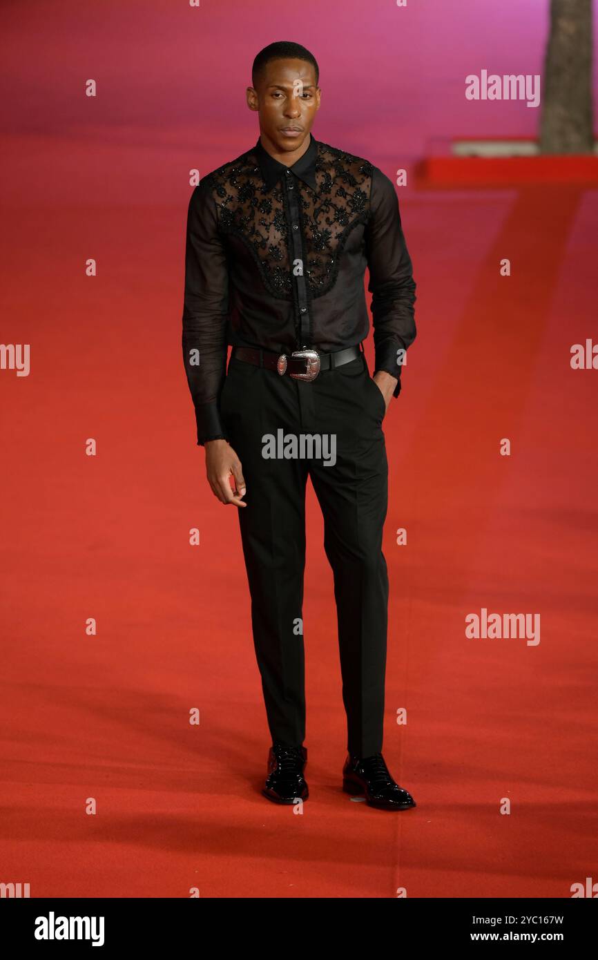 Joshua Uduma attends the red carpet of the movie "The Trainer" at Rome ...