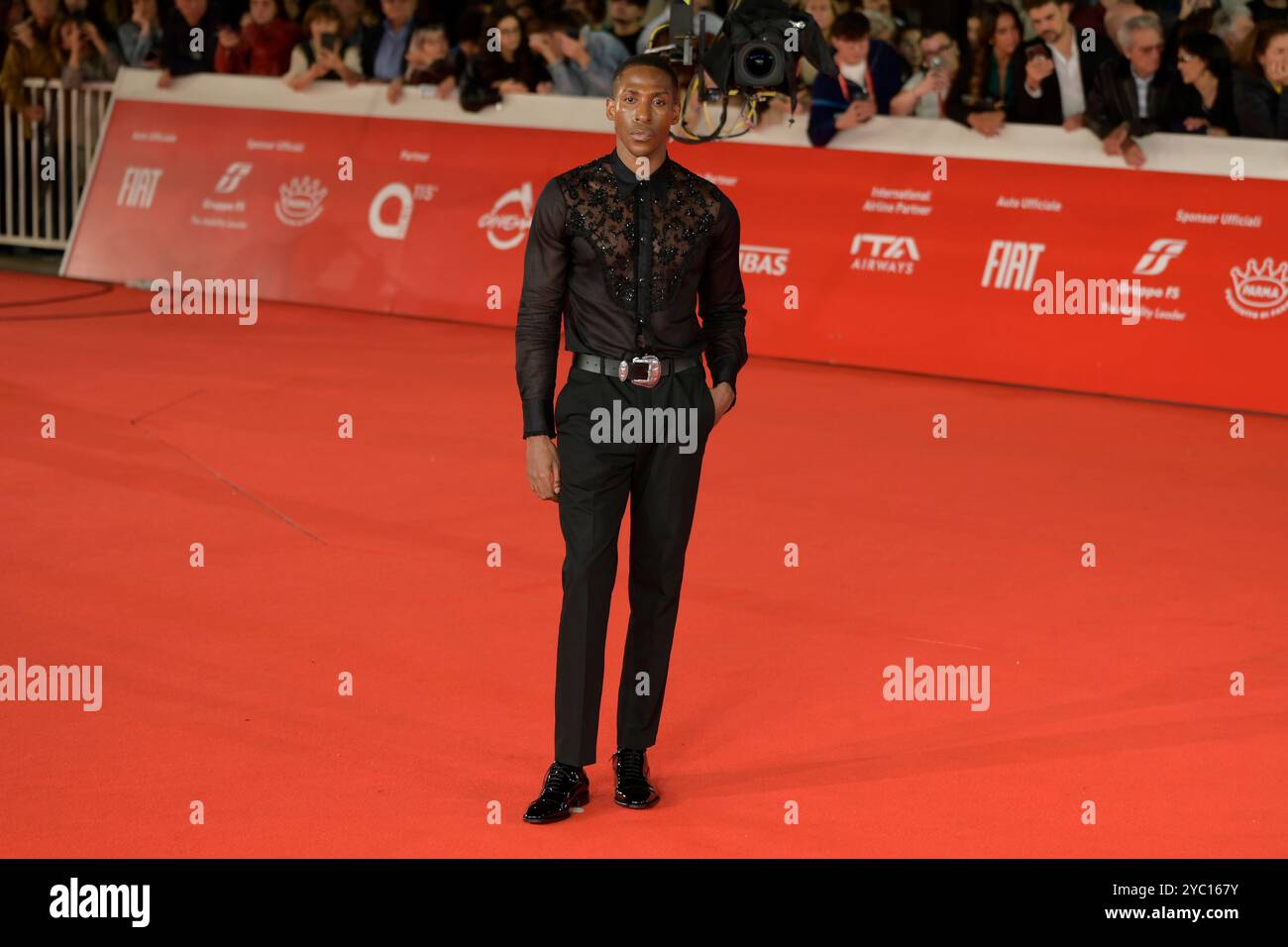 Joshua Uduma attends the red carpet of the movie "The Trainer" at Rome ...