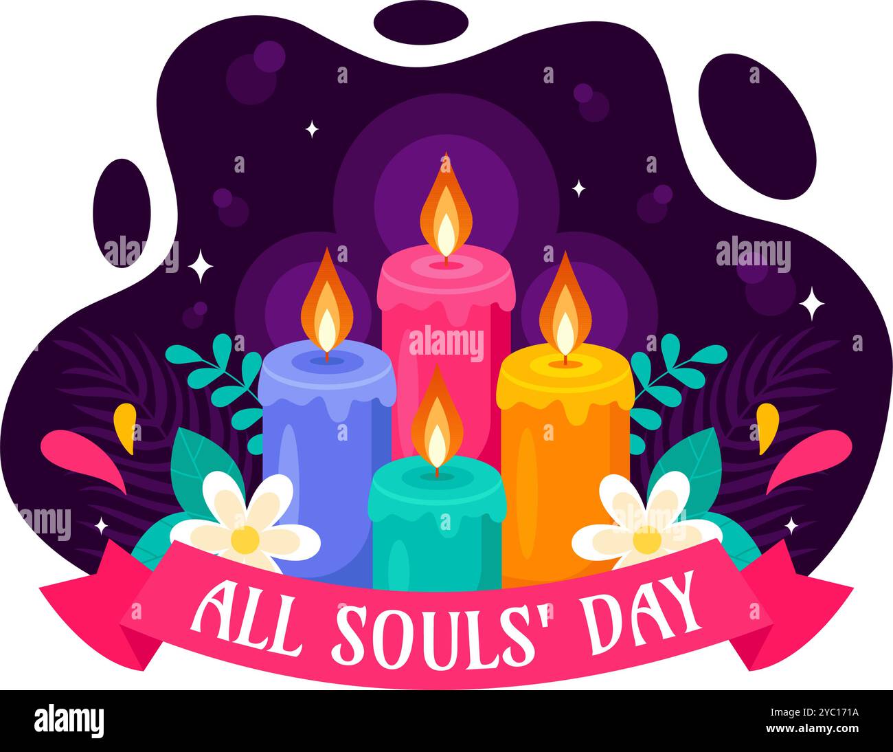 All Souls' Day Vector Illustration to Honor and Commemorate the Souls ...