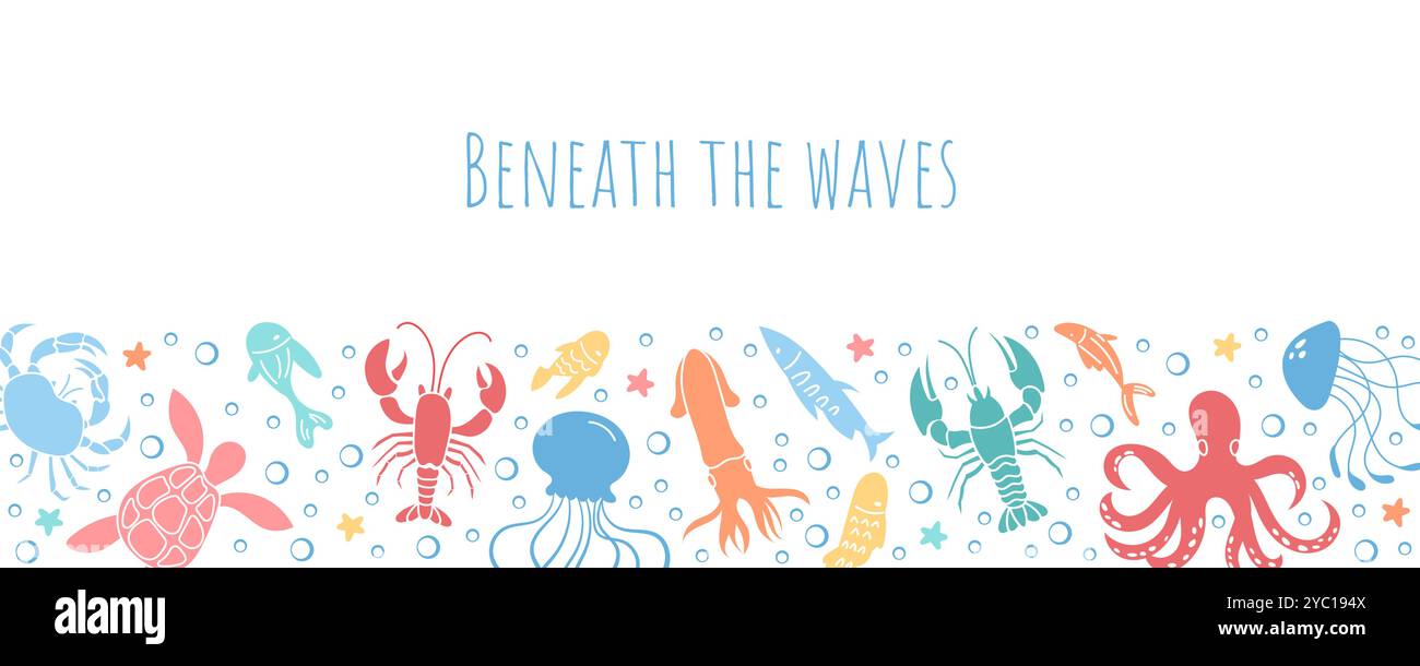 Marine life fish scene coral Stock Vector Images - Alamy