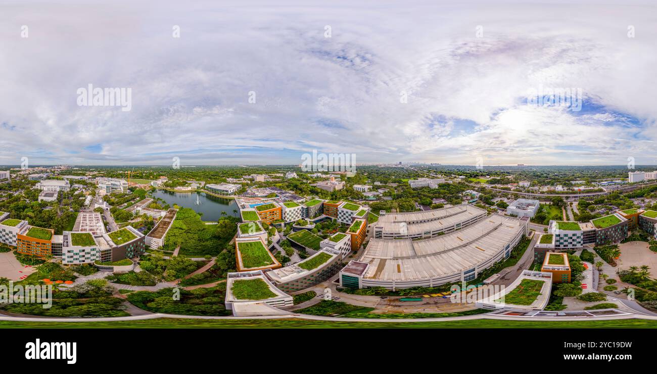 Miami, FL, USA - October 16, 2024: Aerial 360 equirectangular photo ...