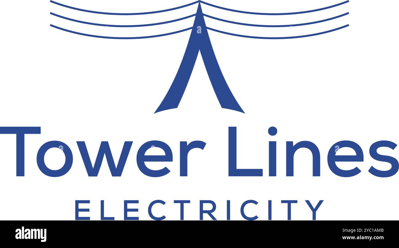 Tower lines electricity logo design vector business brand creative ...