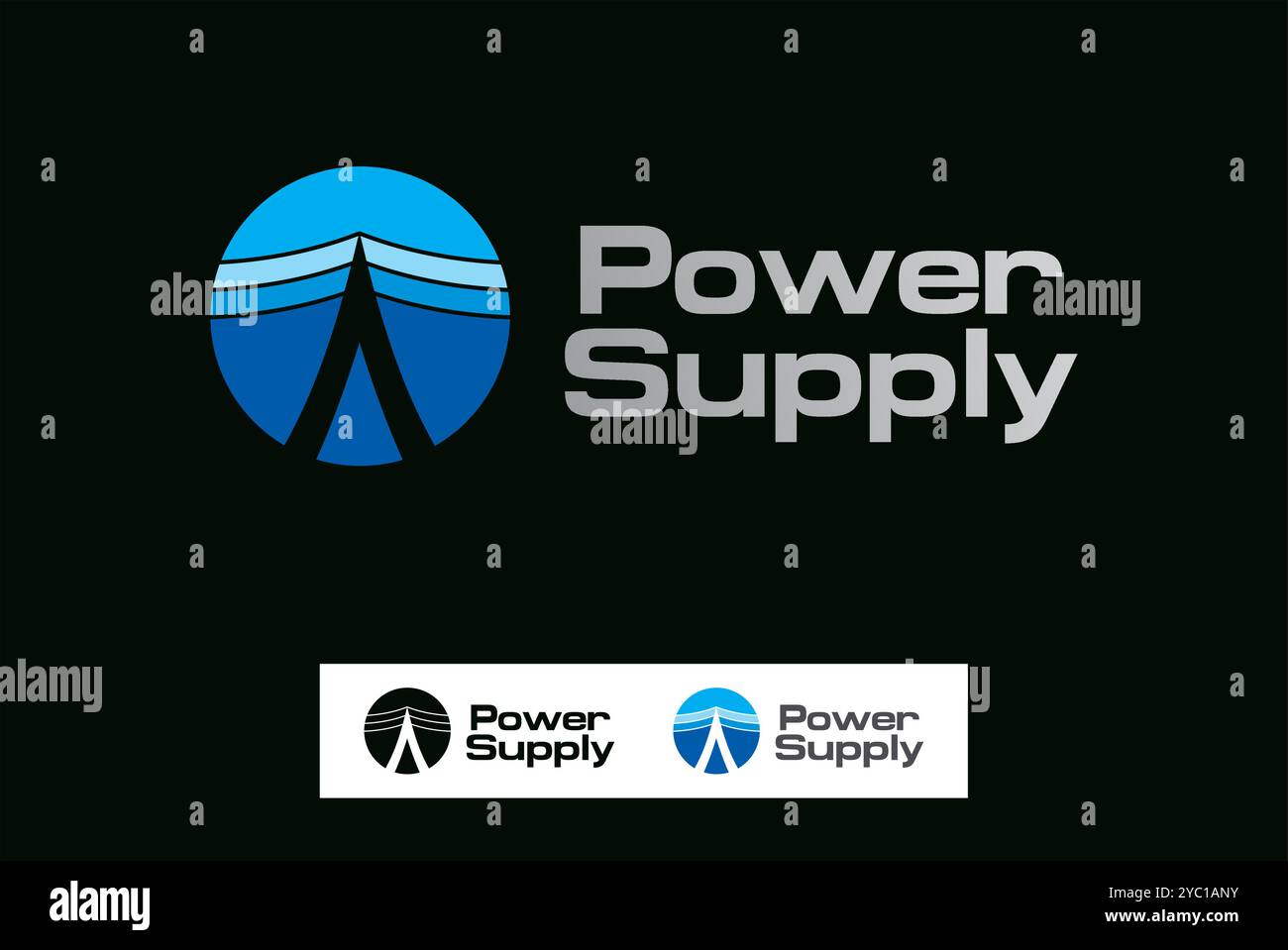 Power supply electricity tower logo design vector business brand ...