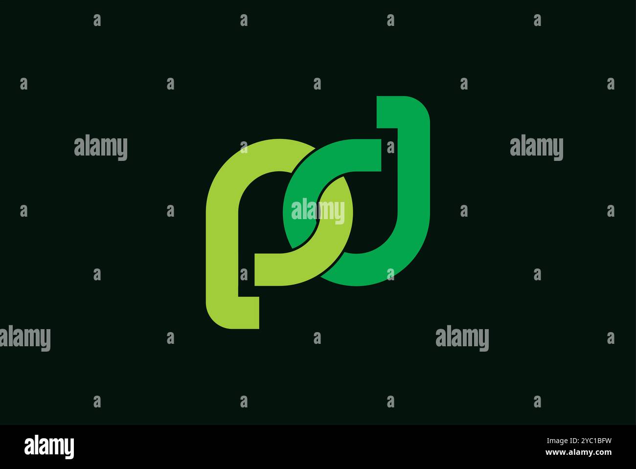 Letter pd green logo design vector business brand creative ideas ...