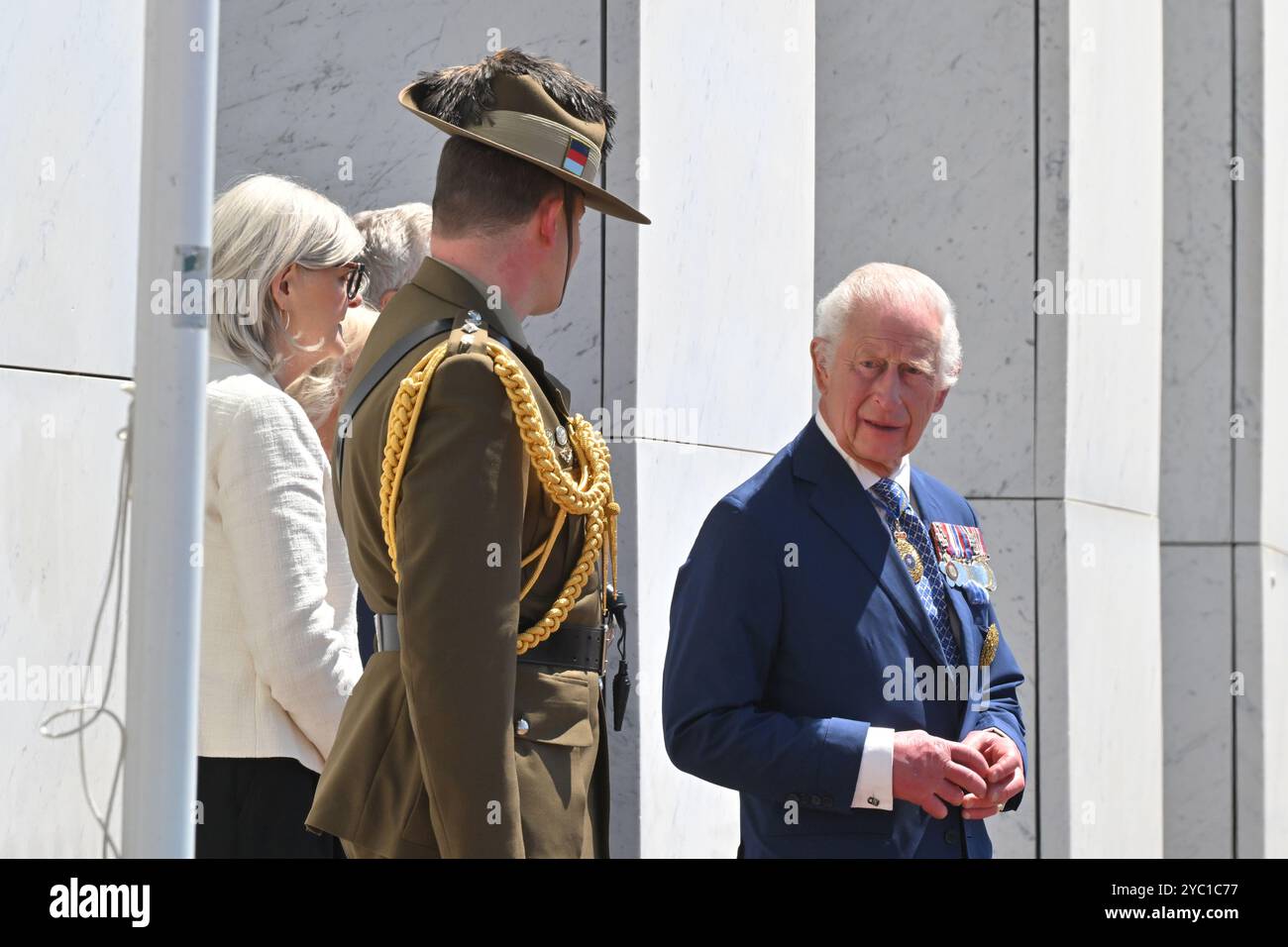 Canberra, Australia. 21st Oct, 2024. Britain's King Charles III at Parliament House in Canberra ...