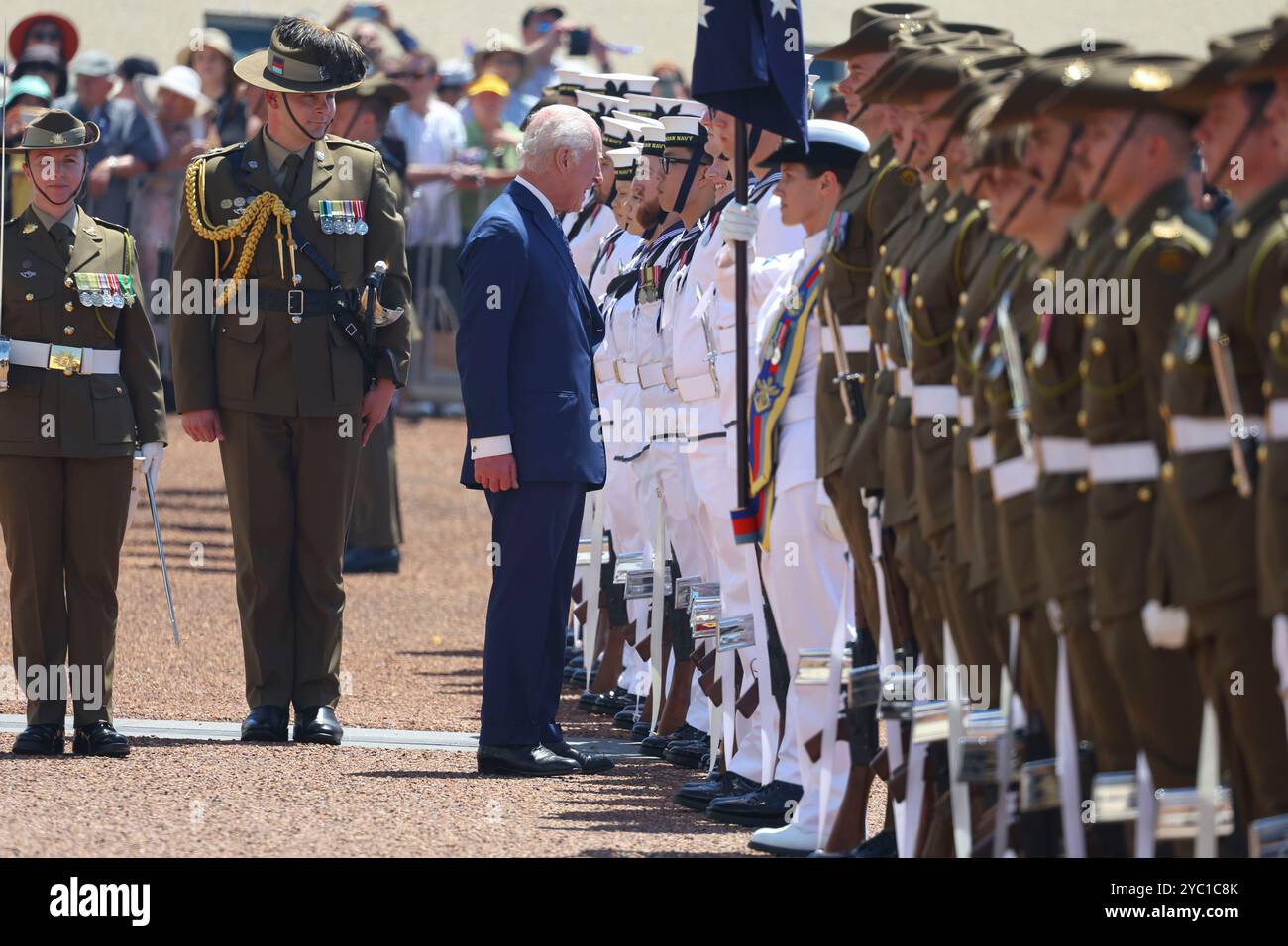 King Charles III views The Royal Guard of Honour during the Ceremonial ...
