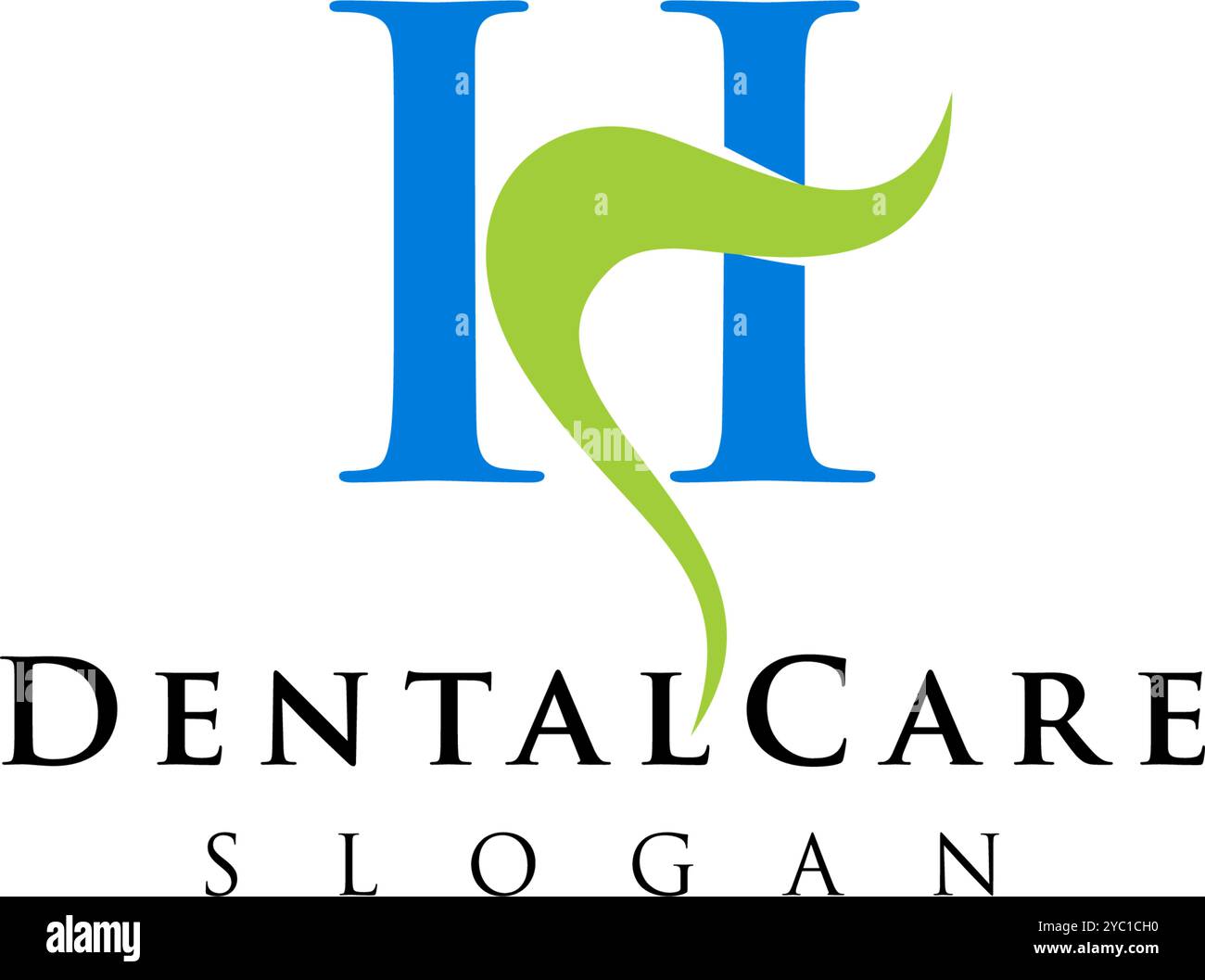 Letter H dental care health and medical logo design vector business ...