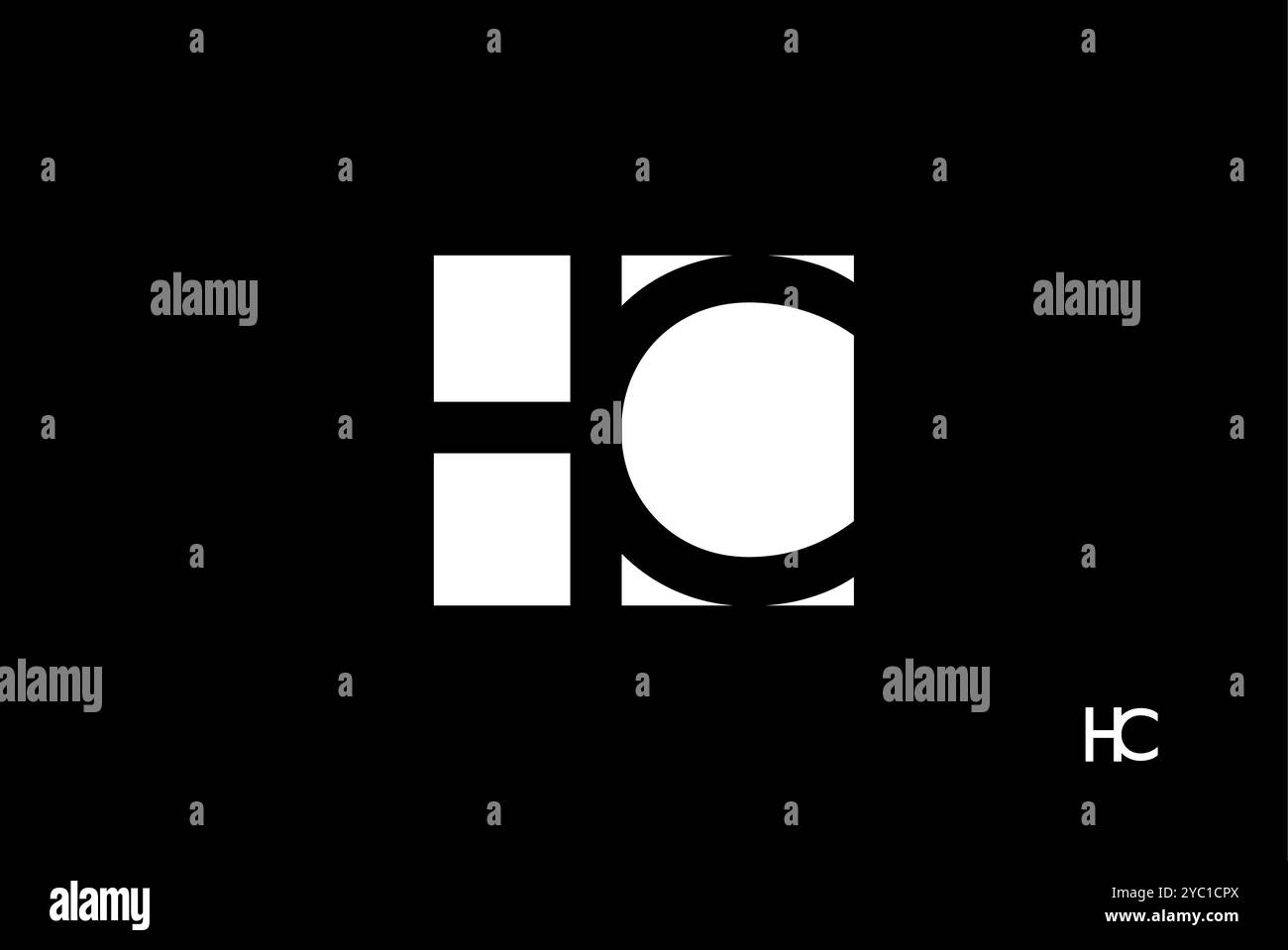 Hc minimal logo design Black and White Stock Photos & Images - Alamy