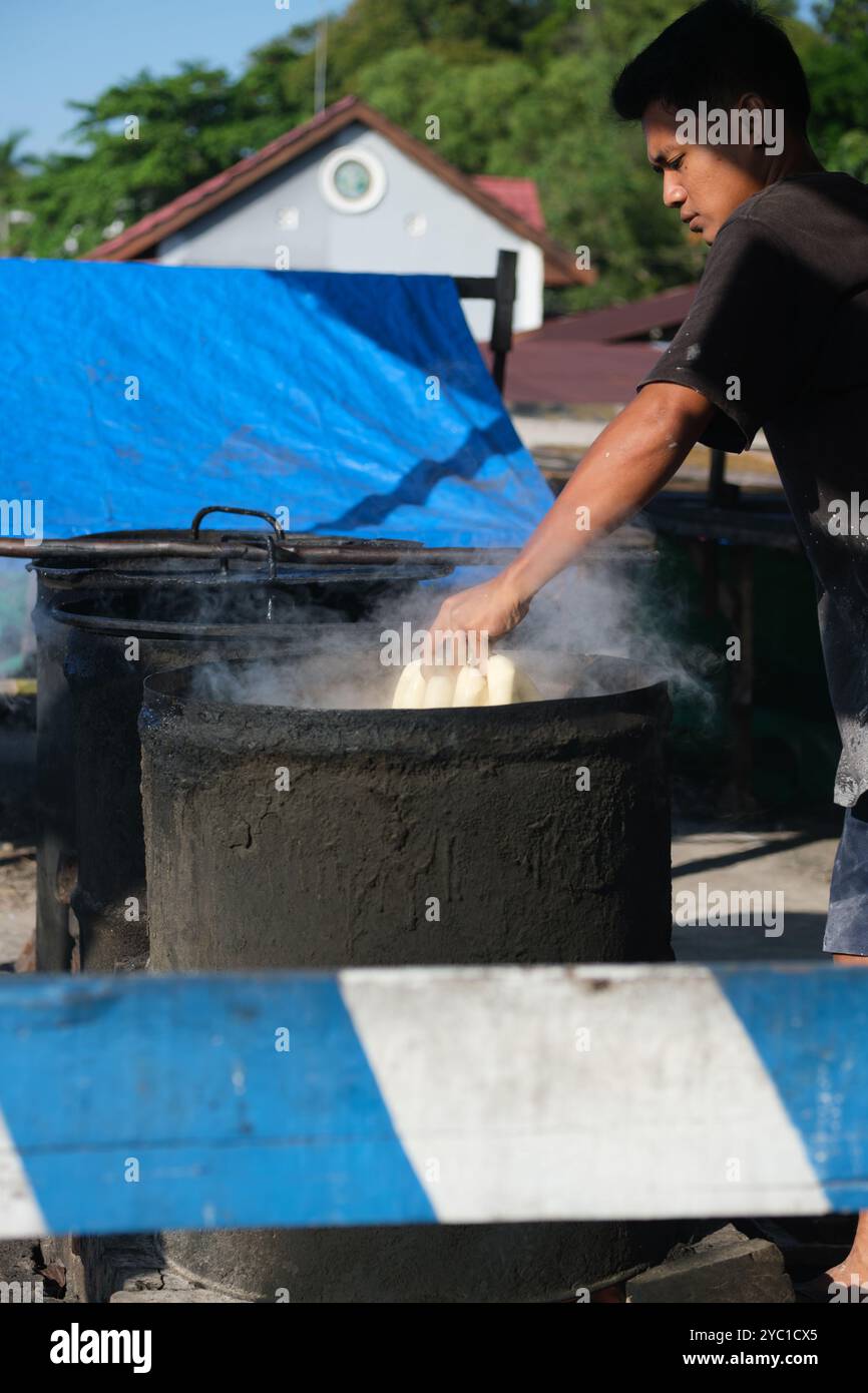 Balikpapan, Indonesia - September 12th, 2024. The coin cracker dough is ...