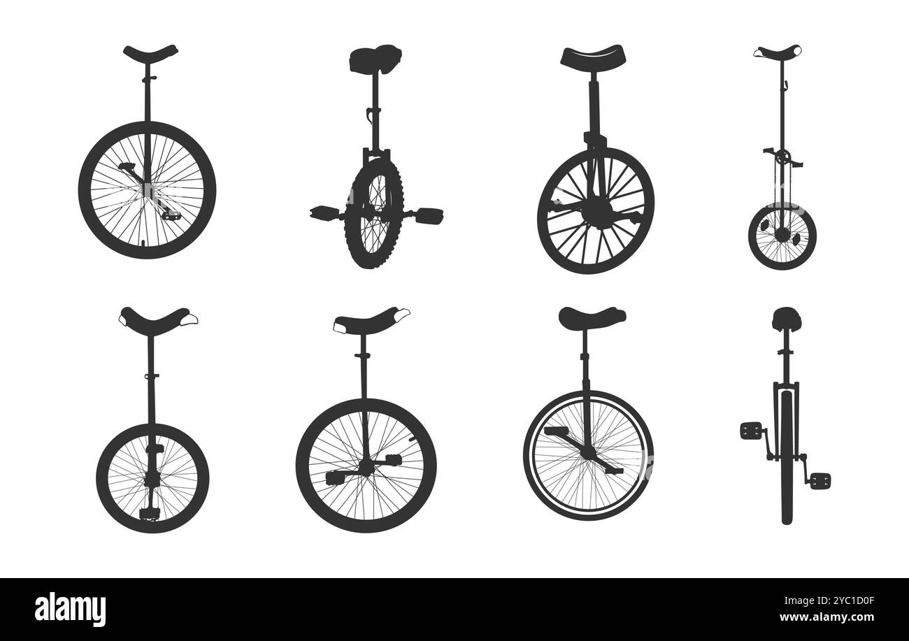 Unicycle Clipart Black And White Bicycle Vector In Doodle Style