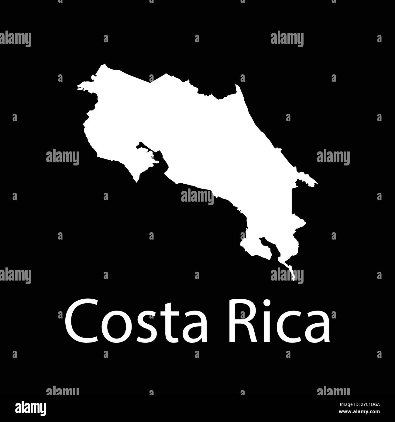 Costa rica white map hi-res stock photography and images - Alamy