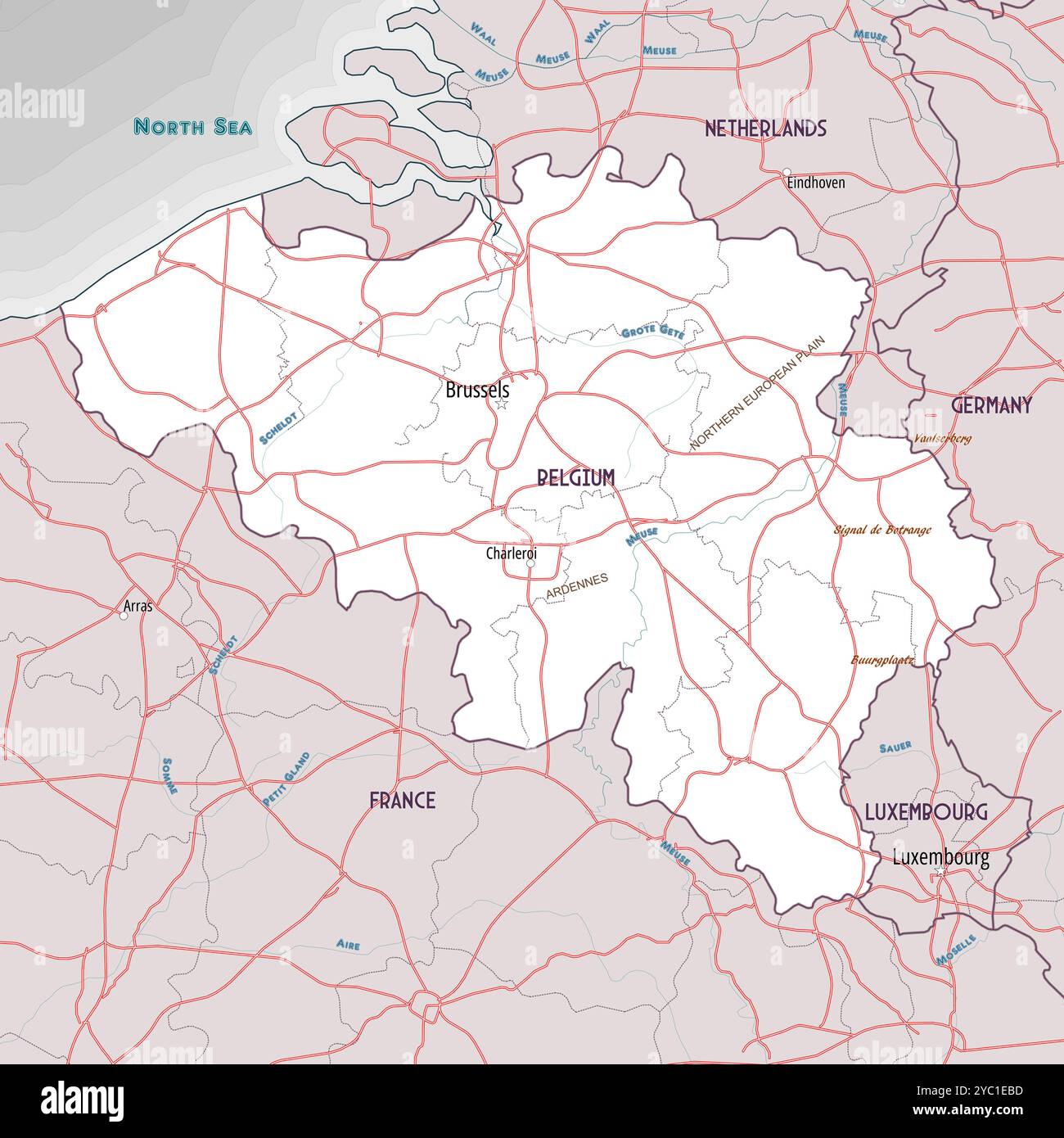 Simple outline map of Belgium coloring page Stock Vector Image & Art ...