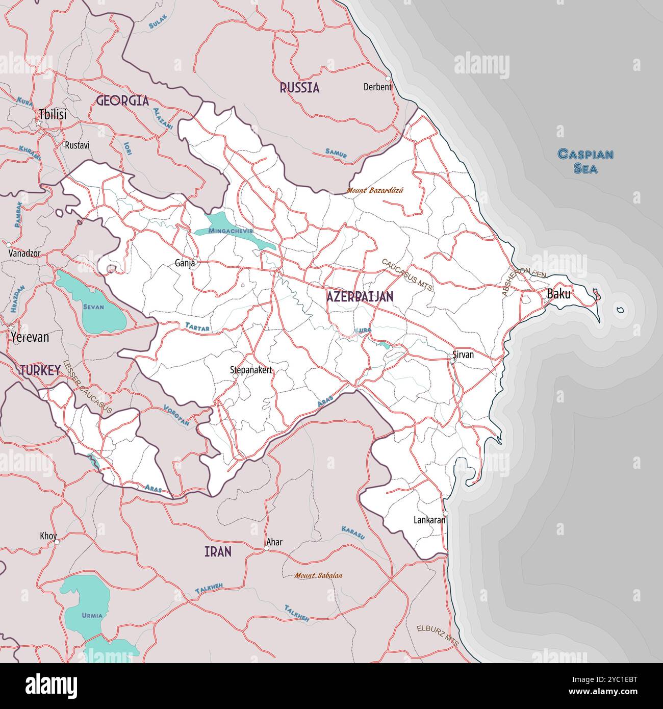 Simple outline map of Azerbaijan coloring page Stock Vector Image & Art ...