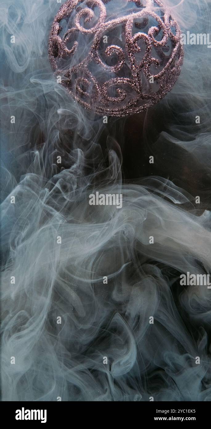 Magic cloud. Smoke swirl. Defocused shimmering glitter purple round ...