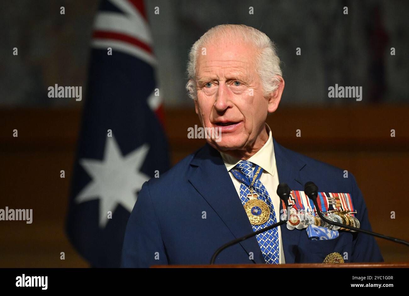 King Charles III during an event at the Australian War Memorial in ...