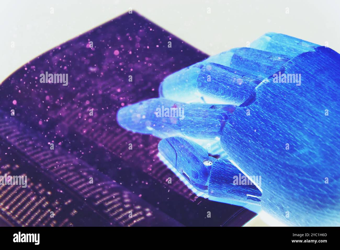 Humanoid robot reading a book in a library, robot, humanoid, artificial ...