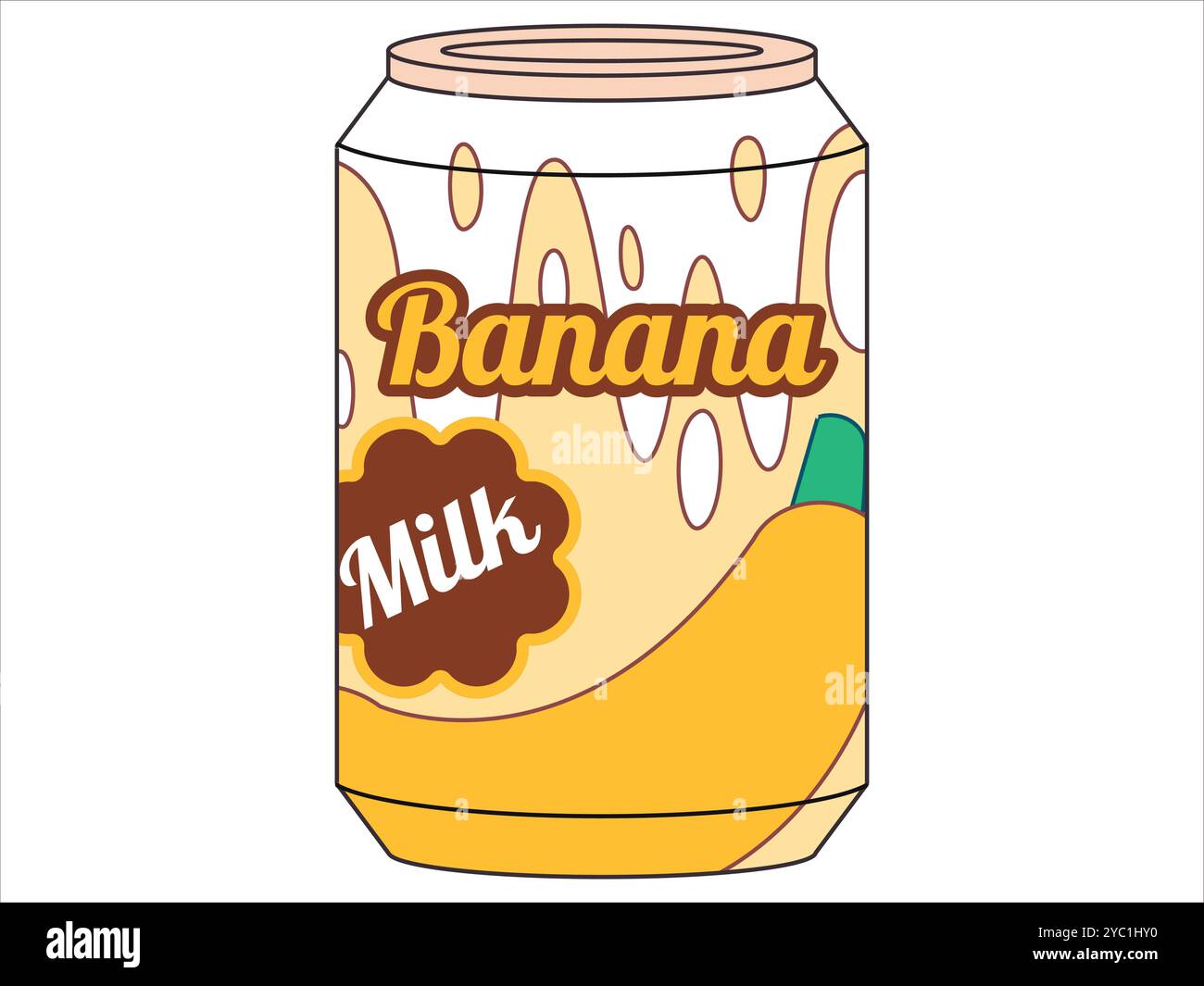 Banana milk can fruity milky flavored drink can yellow color packaging ...