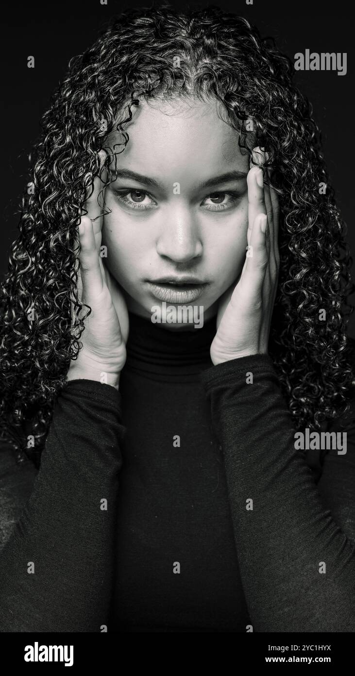 Woman lying down black white hi-res stock photography and images - Alamy