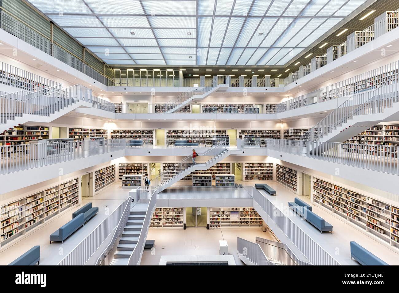 Stuttgart City Library at Mailaender Platz. Interior view. Stuttgart ...