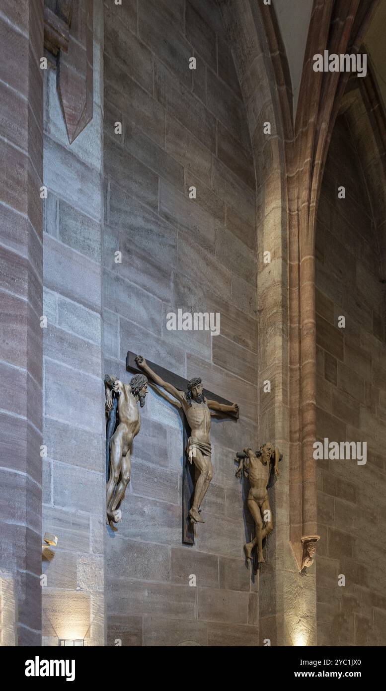 Sculptures of the crucifixion scene in the Church of St Nicholas and St ...