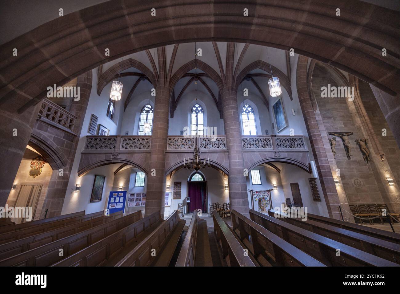 Galleries of St Nicholas and St Ulrich Church, nave built around 1400 ...
