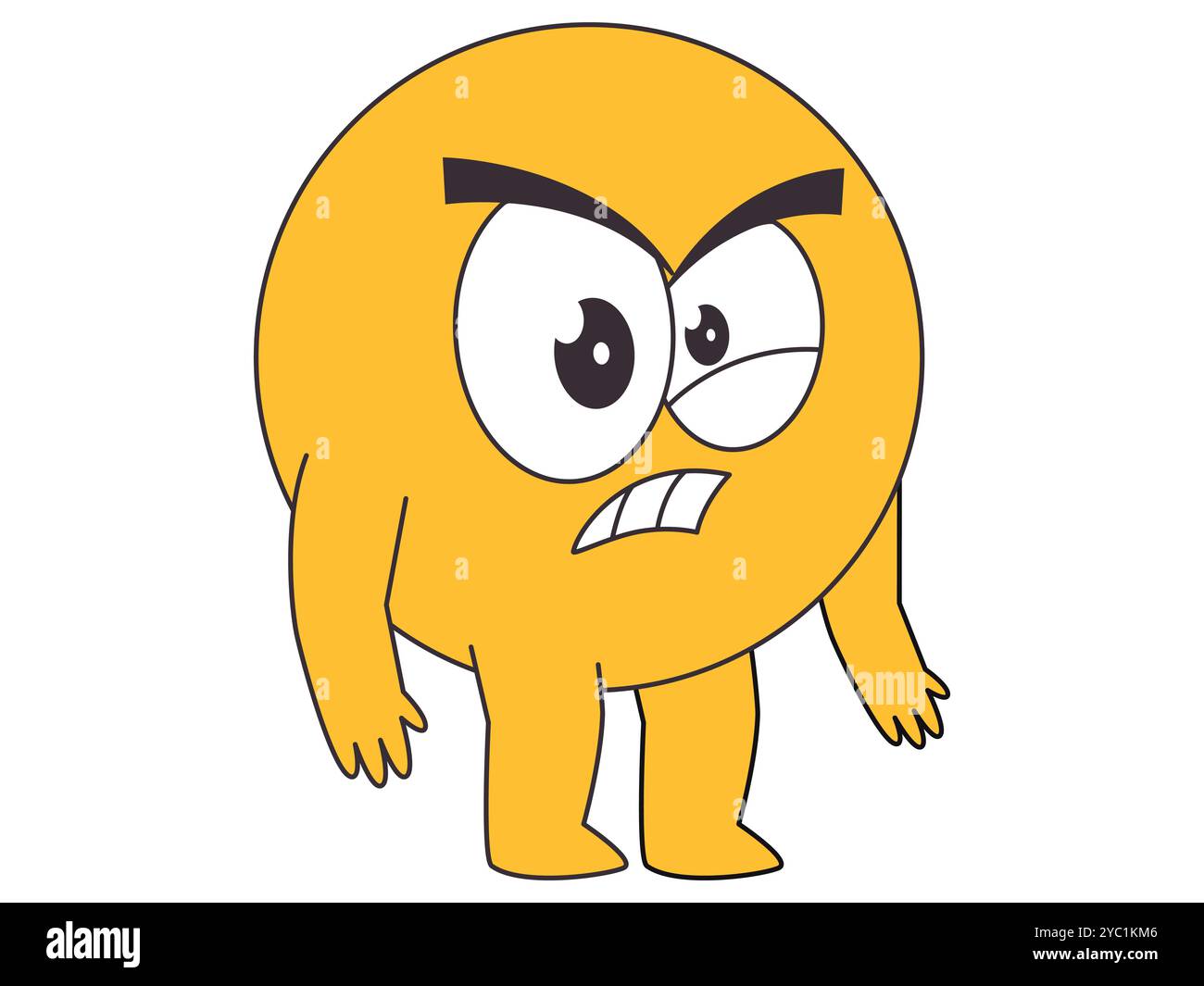 Mad anger facial expression emoji yellow character annoyed face ...